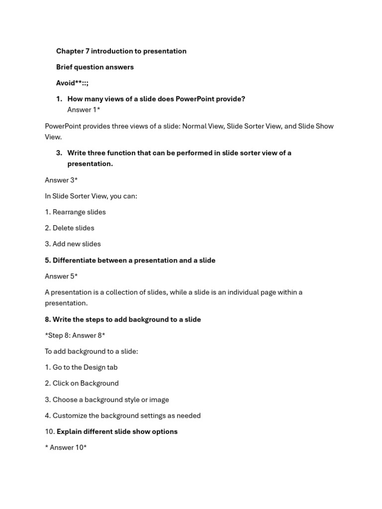 Chapter 7 Power Point Presentation | PDF | Microsoft Power Point ...