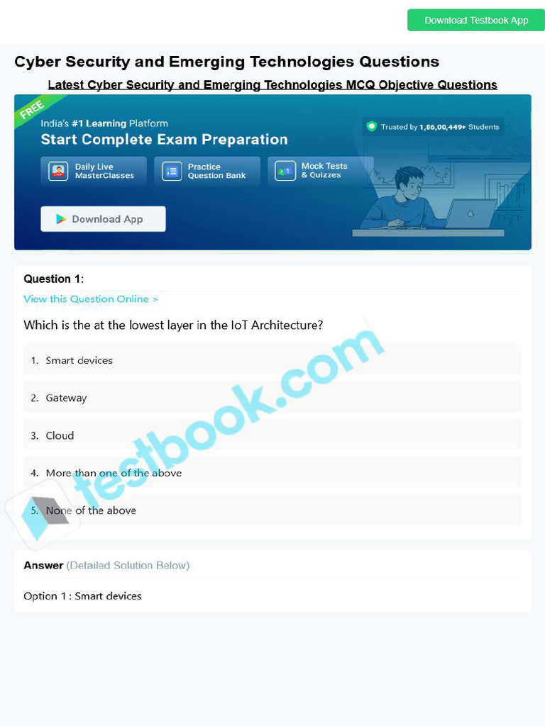 MCQ On Cyber Security and Emerging Technologies ...