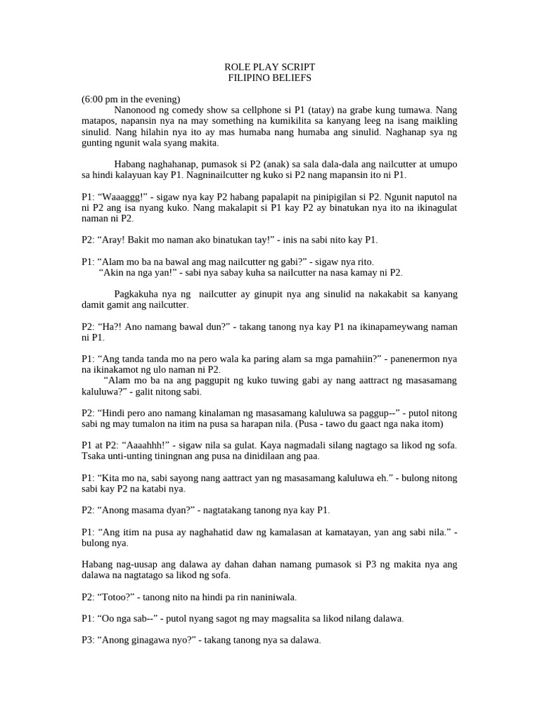 Role Play Script | PDF