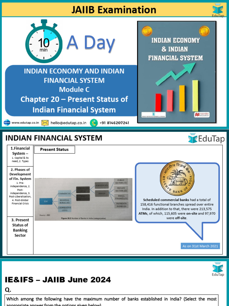 IEIFS_Module C - Present Status of Indian Financial System | PDF