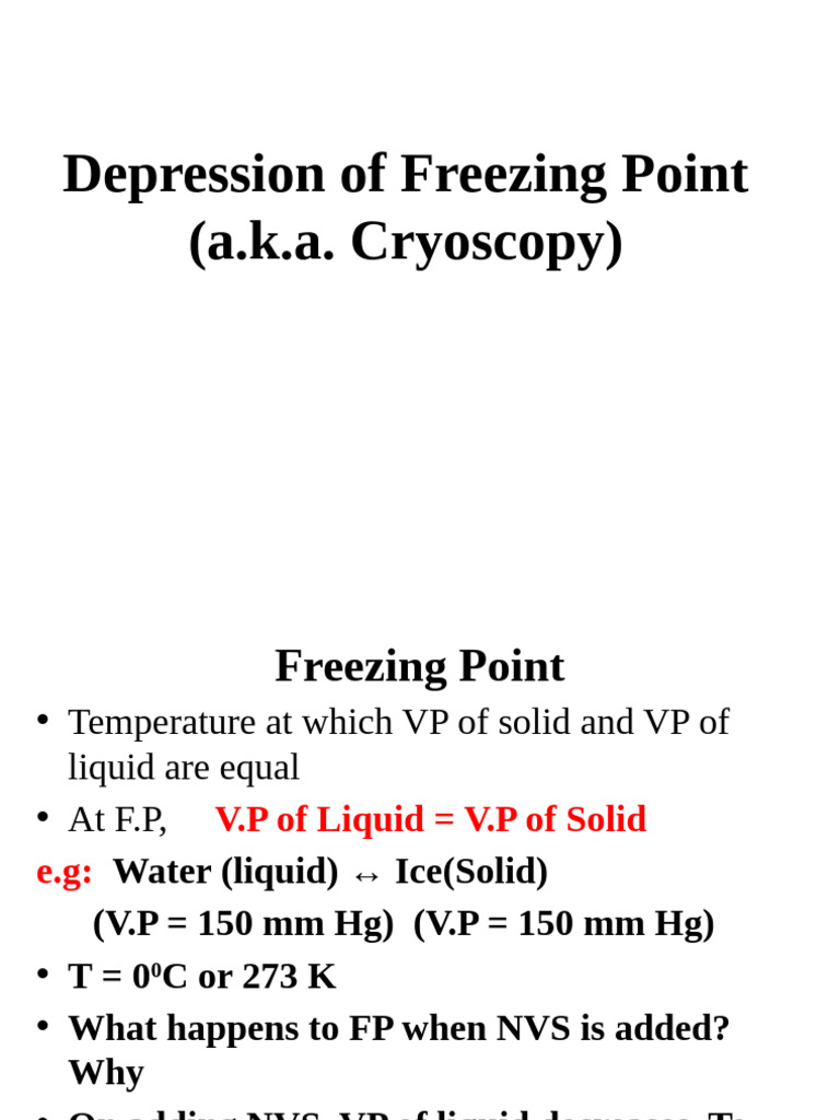 4. Depression in Freezing Point | PDF