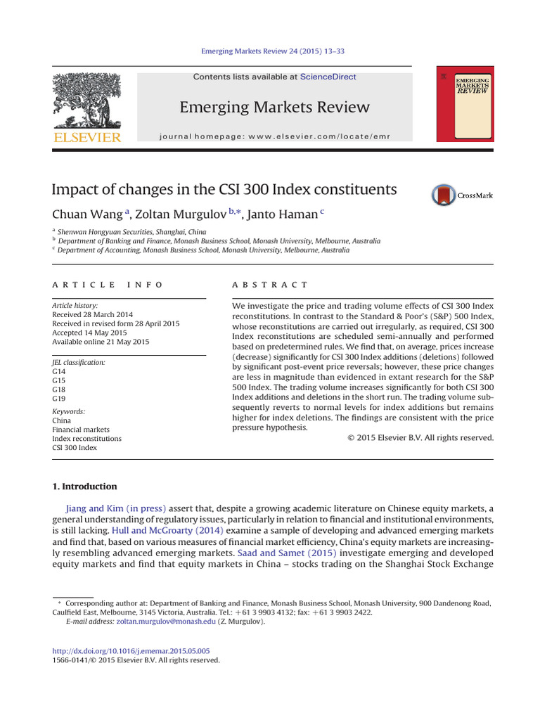 Impact of Changes in The CSI 300 Index Constituents | PDF | Stock ...