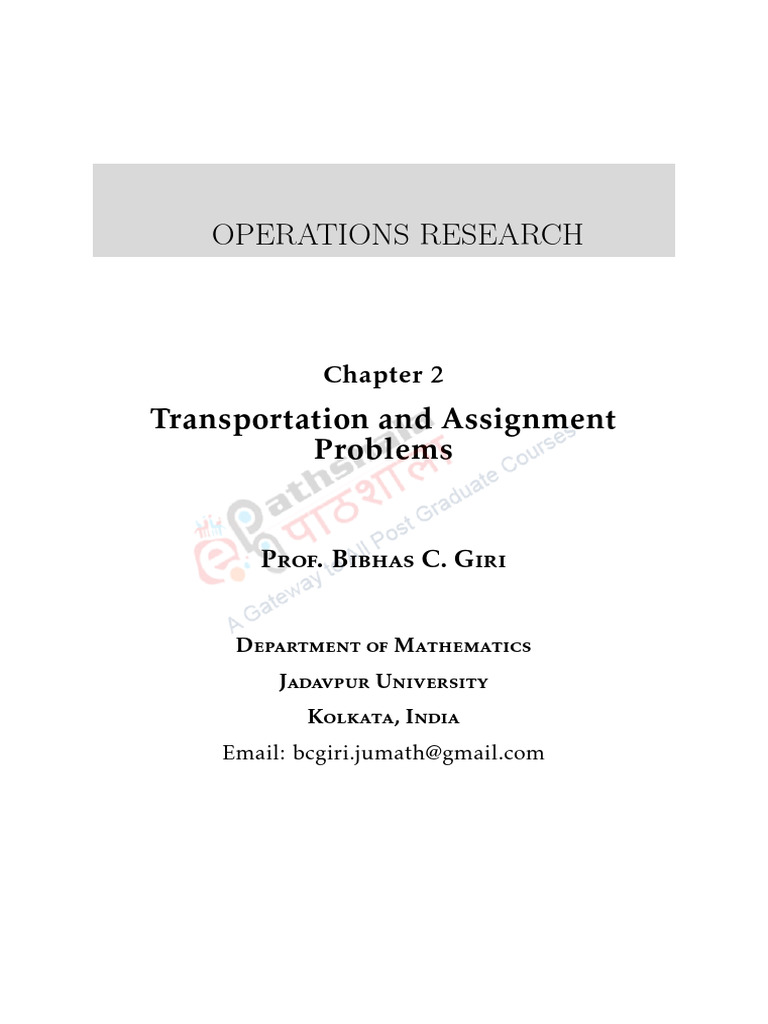 Stepping Stone and MODI Method | PDF | Mathematical Optimization | Algorithms