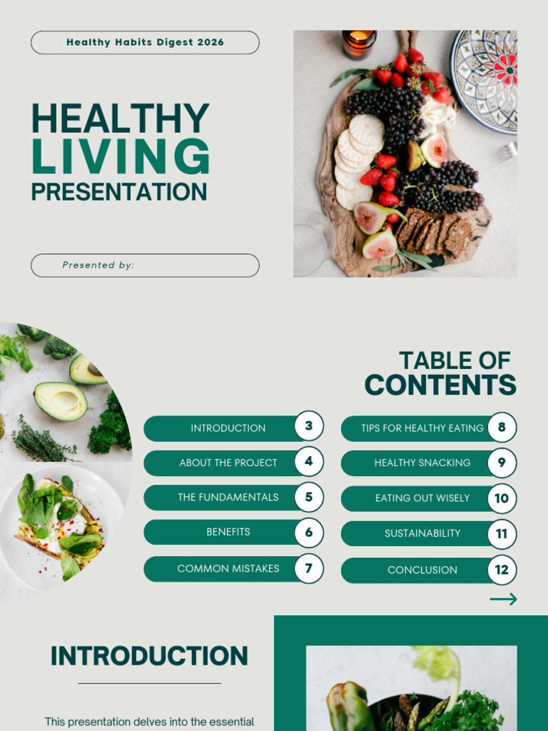 Green Healthy Habits Digest Healthy Lifestyle Presentation PDF | PDF ...