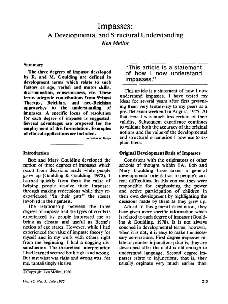 A Developmental and Structural Understanding Ken Mellor | PDF