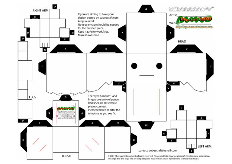 Female Cubic Template Paper Craft | PDF