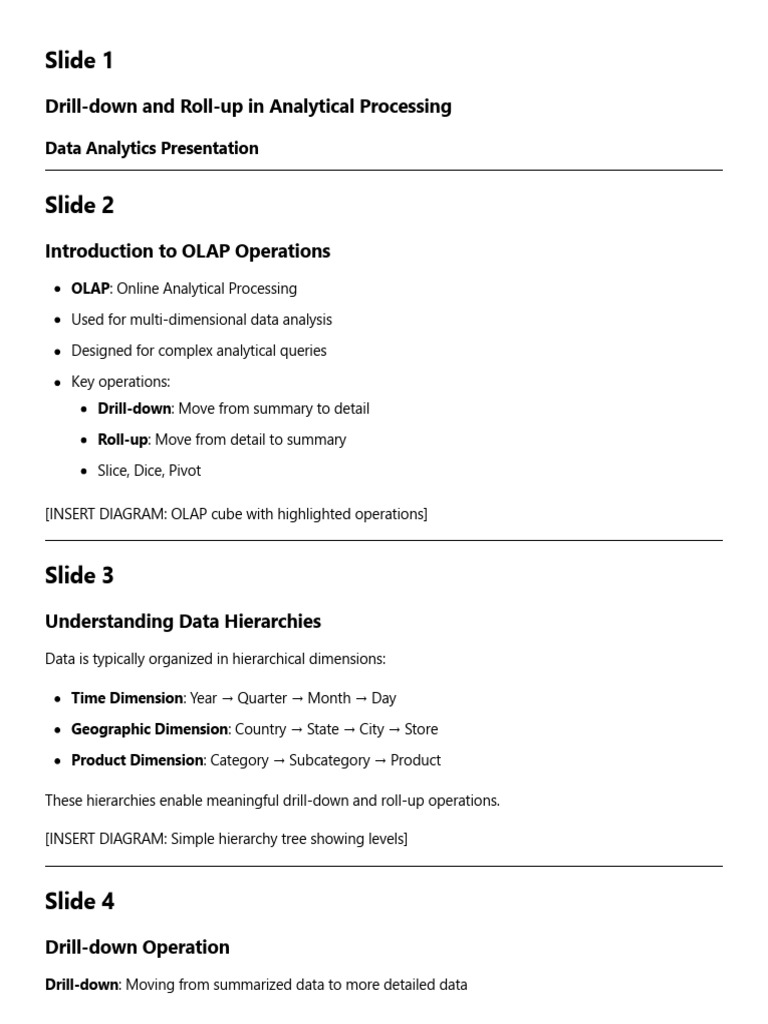 OLAP Drill-Down and Roll-Up Overview | PDF | Data Management ...