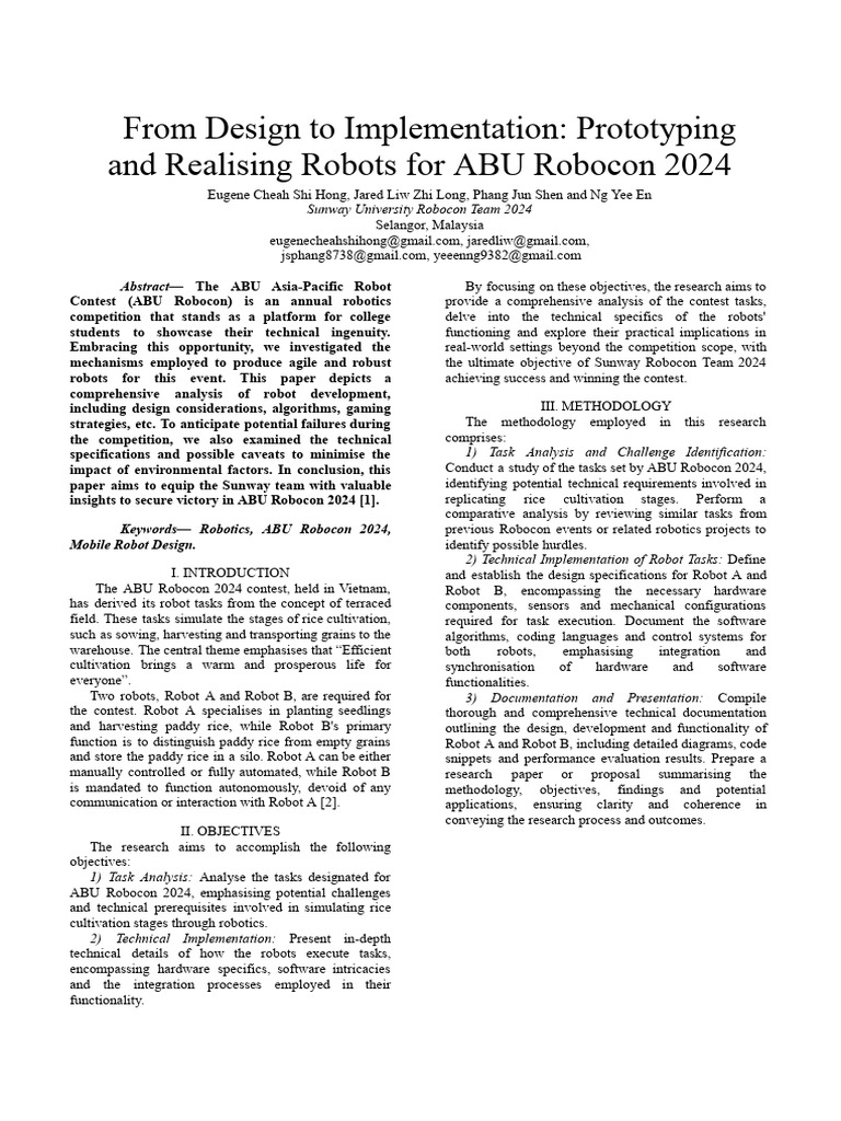 From Design To Implementation Prototyping and Realising Robots For ...