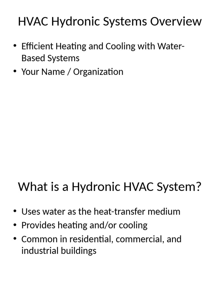 Hydronic HVAC Systems Explained | PDF | Air Conditioning | Thermostat