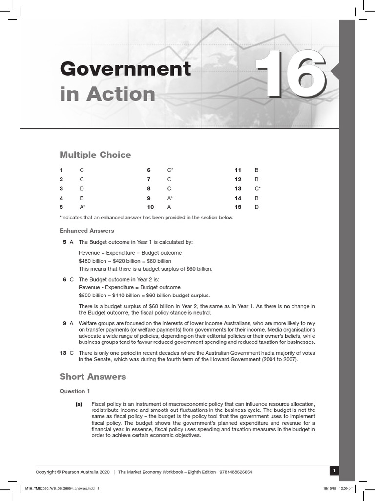Dixon Questions 8th Ed Chapter 16 | PDF | Fiscal Policy | Government ...