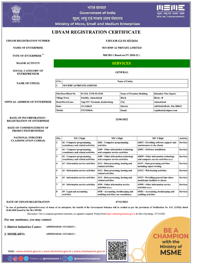 Udyam - Certificate1062 - 17152344407811 - Udyam - Certificate695 ...