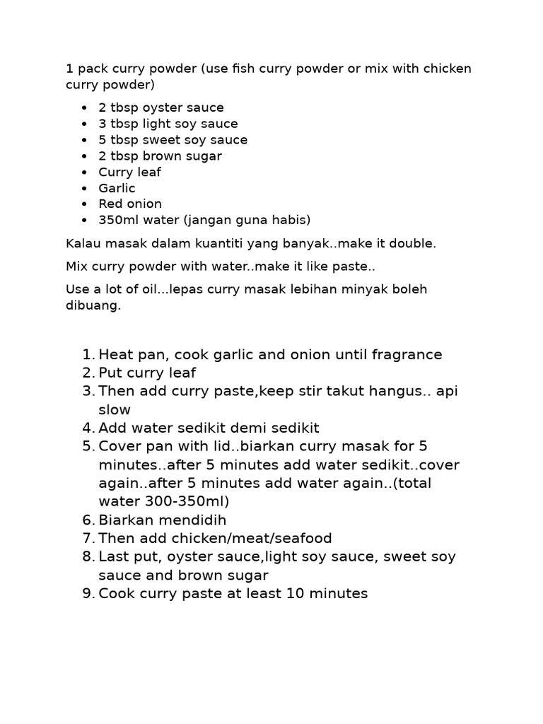 1 Pack Curry Powder | PDF