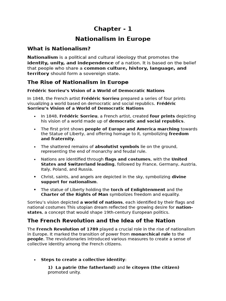 CH 1 (History) Notes Class 10 | PDF | German Empire | Otto Von Bismarck