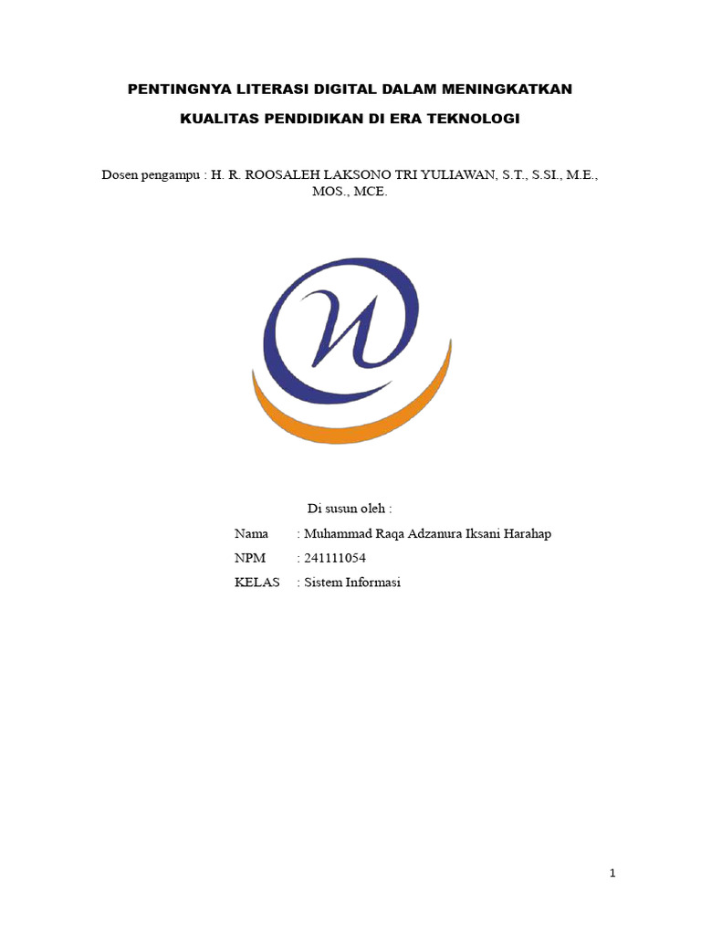 Pentingnya Literasi Digital Dalam Meningkatkan | PDF