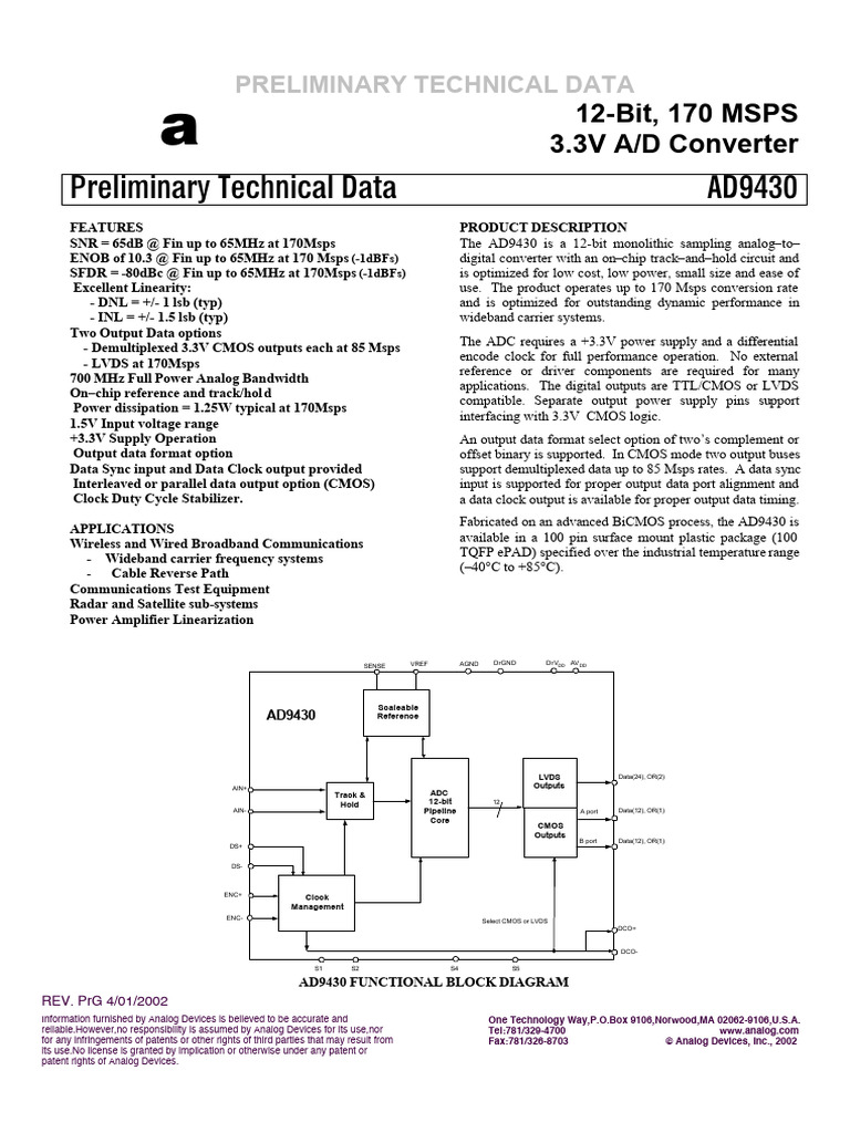 Analog Converter Ad9430 | PDF | Analog To Digital Converter ...
