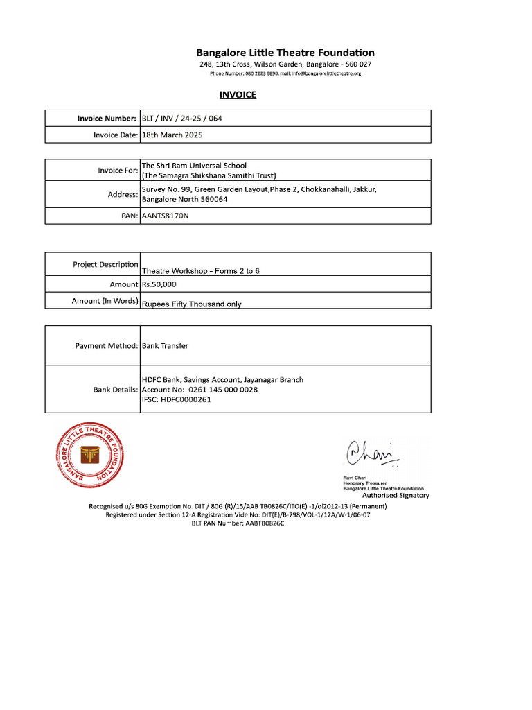 Invoice No 064 Shri Ram Universal | PDF