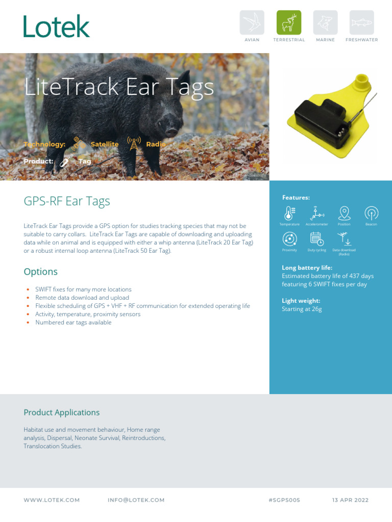 LiteTrack Ear Tags Spec Sheet | PDF | Telecommunications Engineering ...