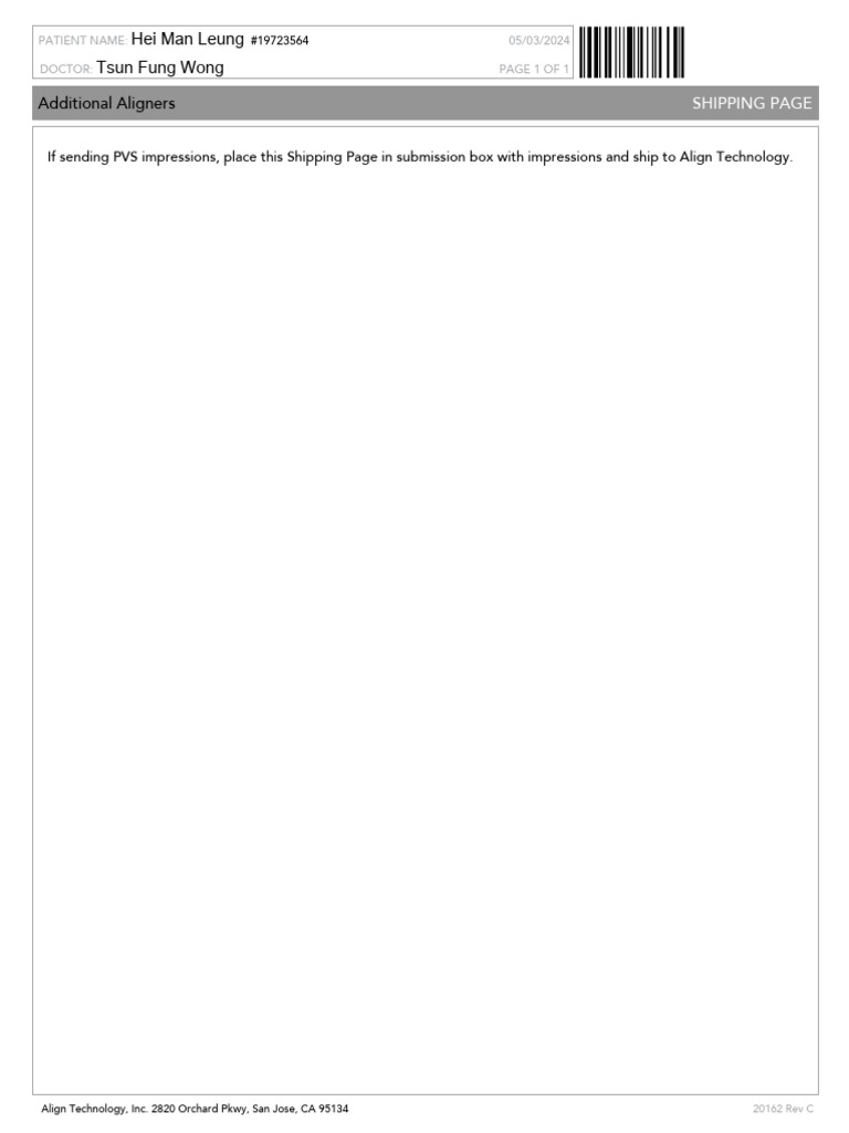 Hei Man Leung Tsun Fung Wong: Additional Aligners | PDF