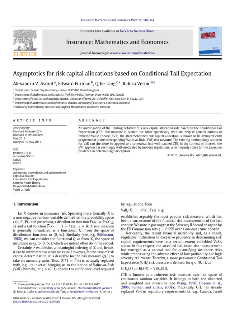 Cte | PDF | Value At Risk | Theorem