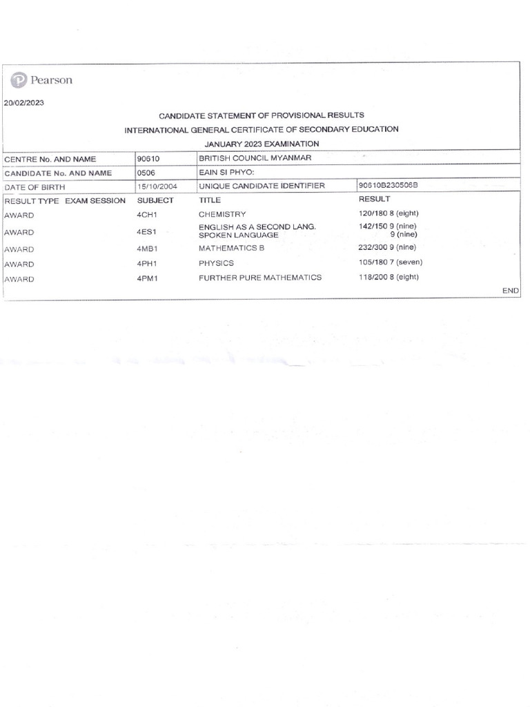 Igcse Certificate | PDF