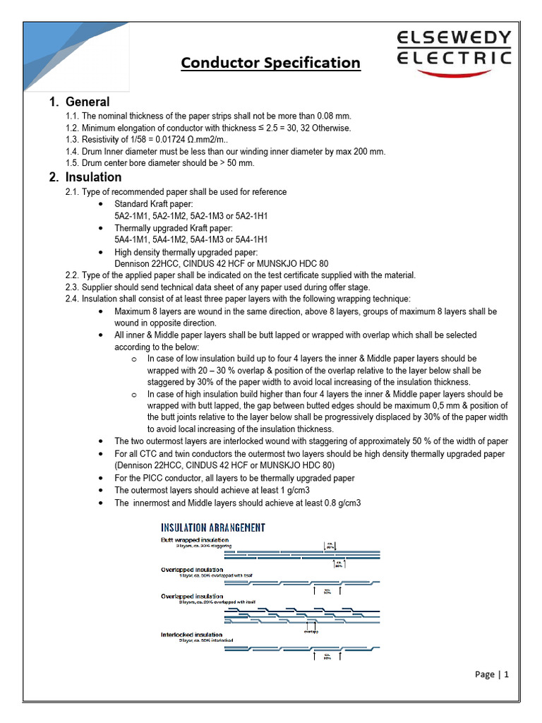BOM BILL of MATERIALS 1073035 ELSewedy Conductor Specifications Rev 5 ...