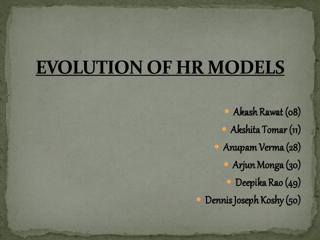 HRM Models | PDF | Human Resource Management | Employment
