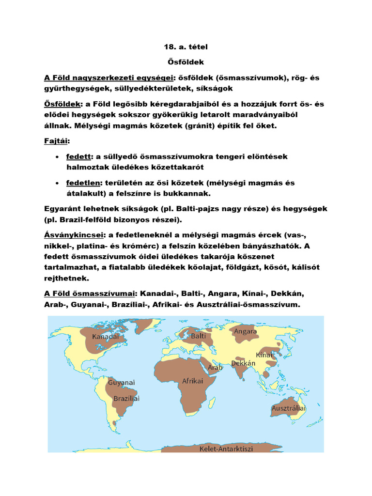 A. Tétel Ősföldek | PDF