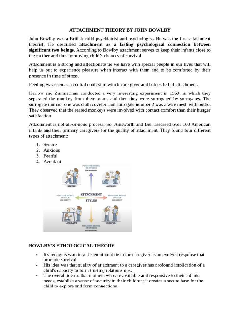 Attachment Theory by John Bowlby | PDF | Attachment Theory | Infants