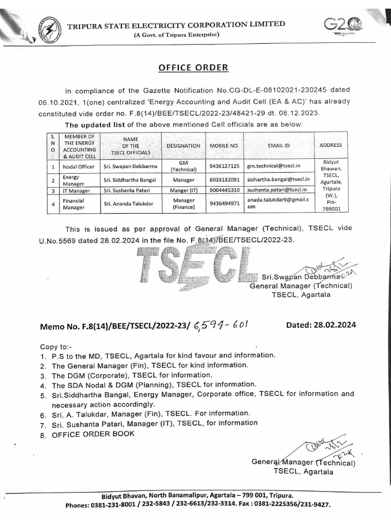 TSECL Energy Accounting Audit Cell | PDF