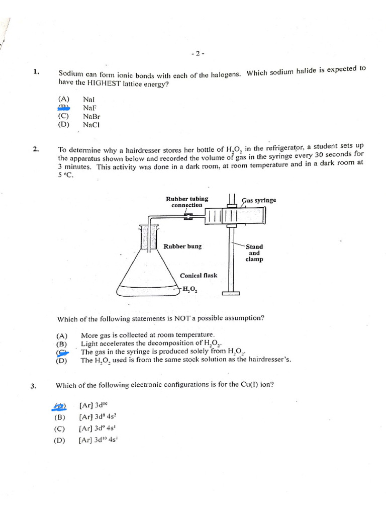 Chemistry 2022 U1 P1 | PDF