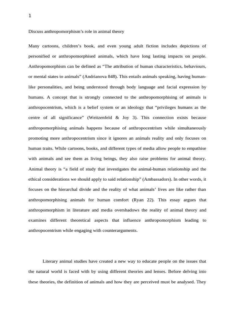 Anthropomorphism and Animal Theory | PDF | Anthropomorphism | Theory