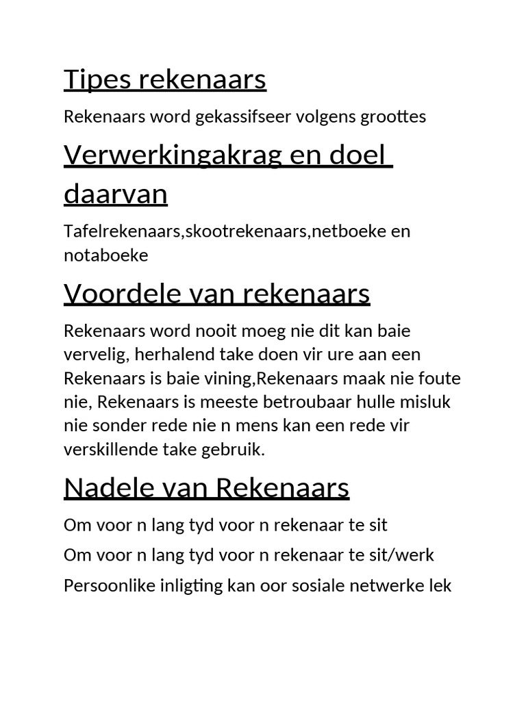 Tipes Rekenaars | PDF