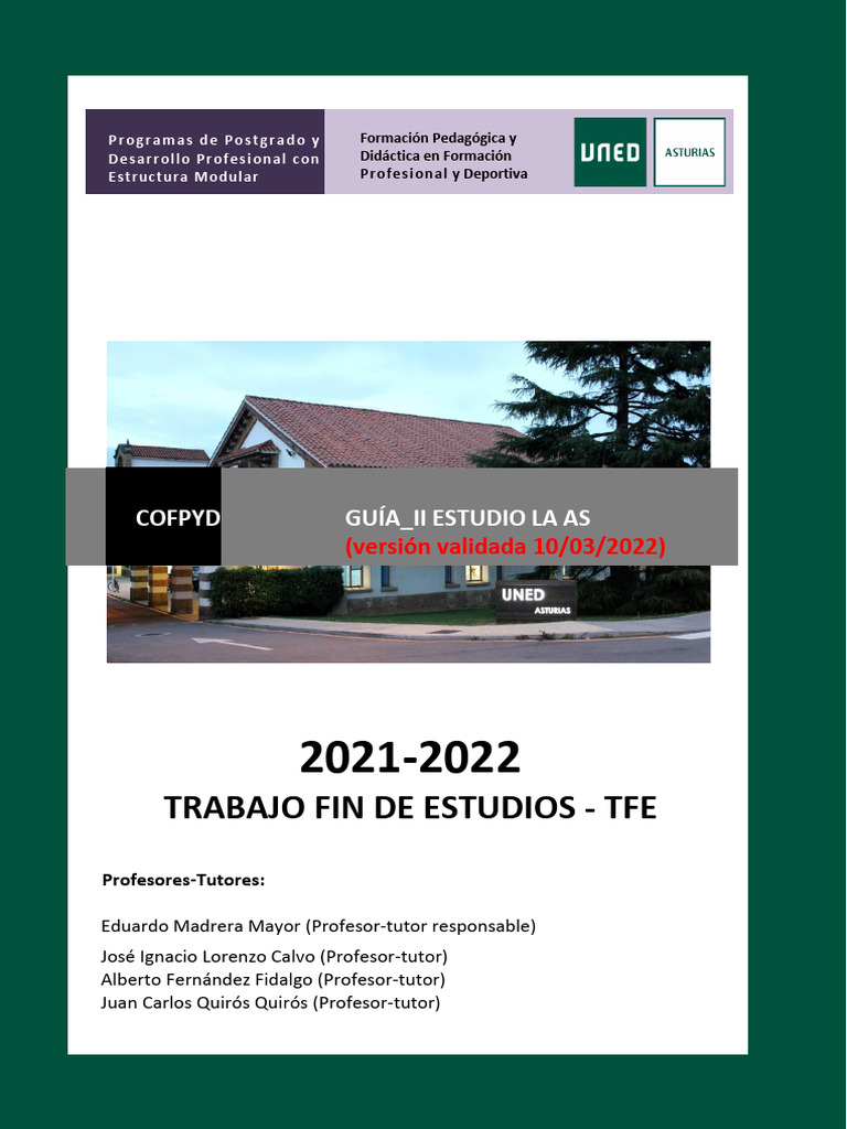 Guía II LARGA TFE 2021 2022 | PDF | Enseñando | Aprendizaje