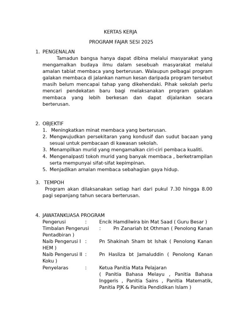 Program Fajar | PDF