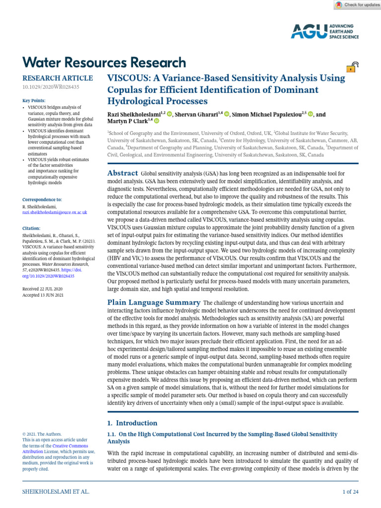 VISCOUS: A Variance-Based Sensitivity Analysis Using Copulas For Efficient Identification of ...