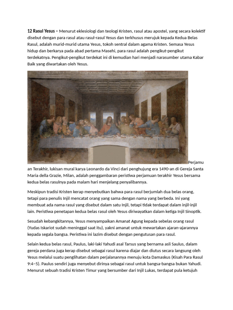 12 Rasul Yesus | PDF