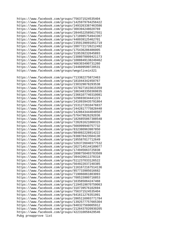 List of Facebook Groups for PUBG | PDF