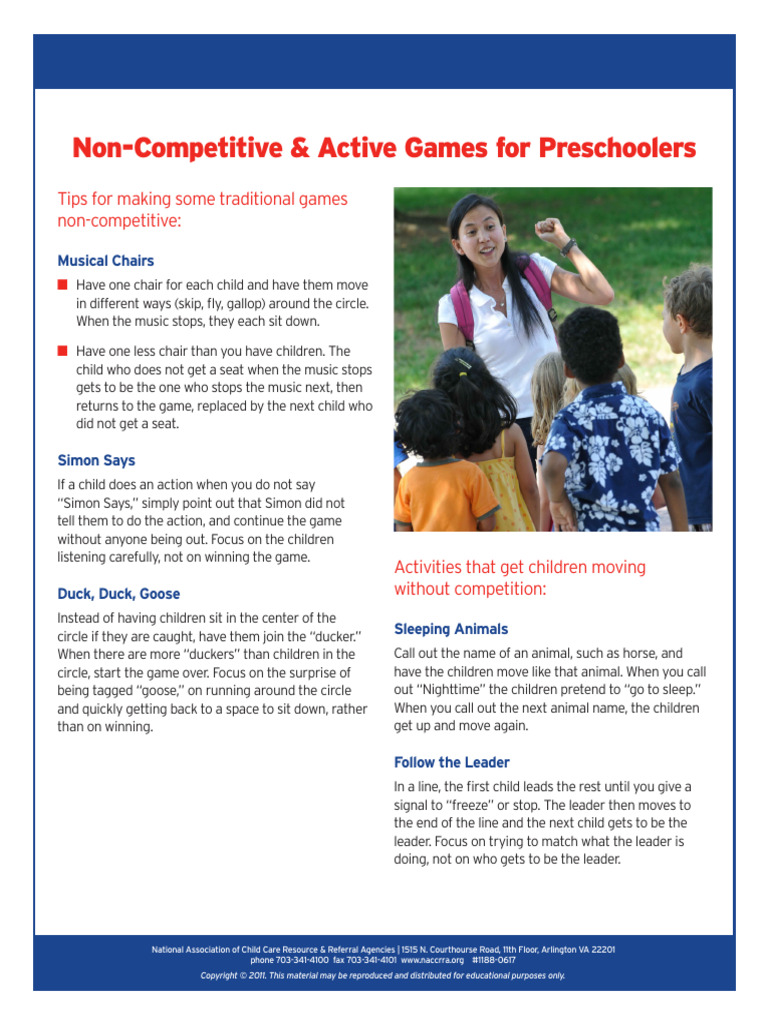 Non-Competitive Games for Preschoolers | PDF