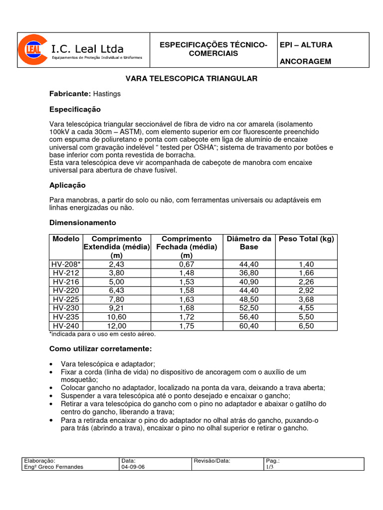 HV-2xx - vara | PDF | Materiais