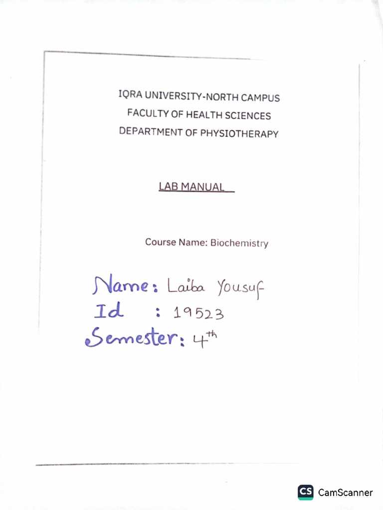 biochemistry-II Manual | PDF