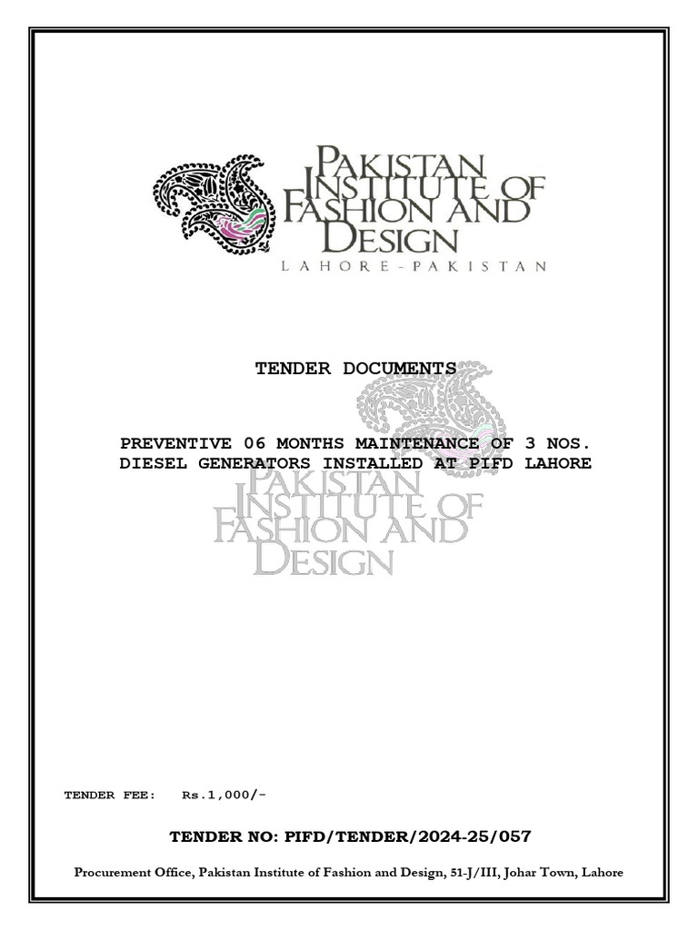 TENDER - Maintenance of 3 Generators | PDF | Specification (Technical ...