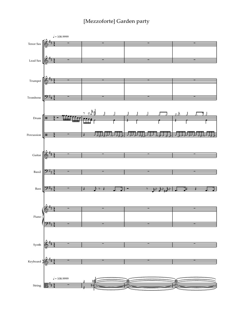 MEZZOFORTE - Garden Party - Full Score | PDF