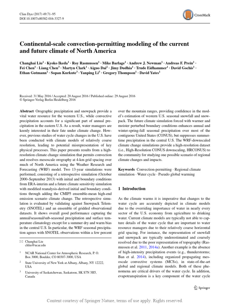 Continental-Scale Convection-Permitting Modeling o | PDF ...