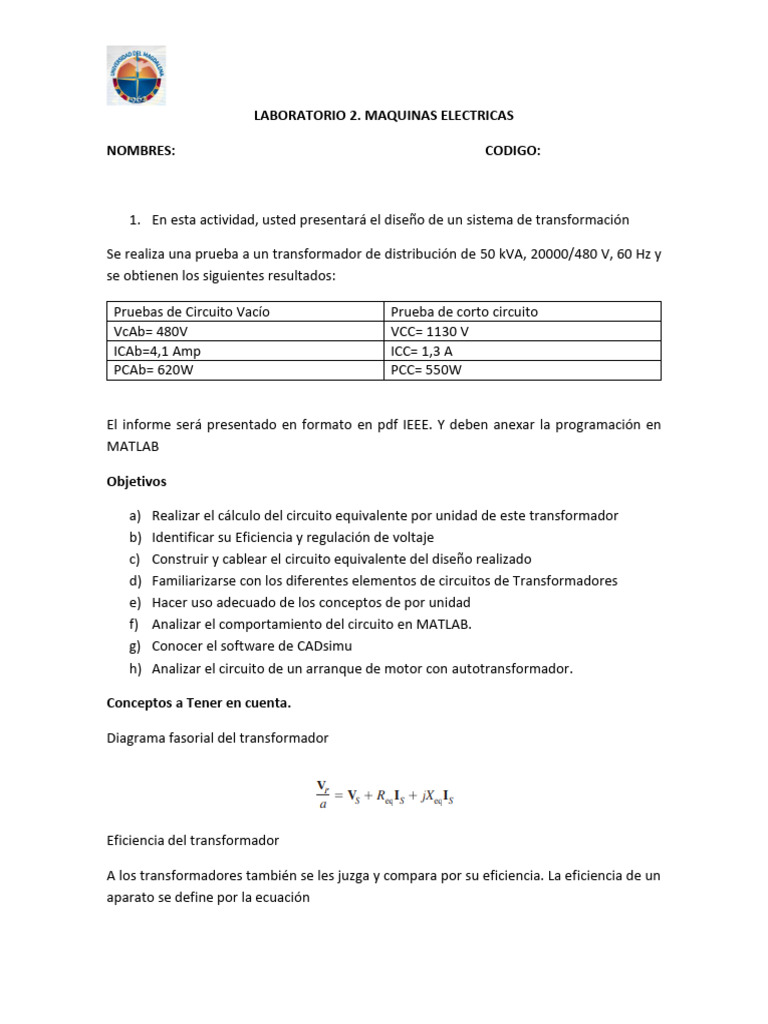 Laboratorio 2 Maquinas Electricas_I_2025_Viernes (1) | PDF | Red eléctrica | Transformador