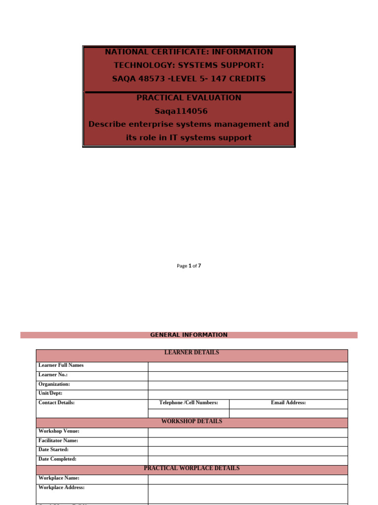 SAQA-114056 - Practical Task2 (Reviewed) | PDF