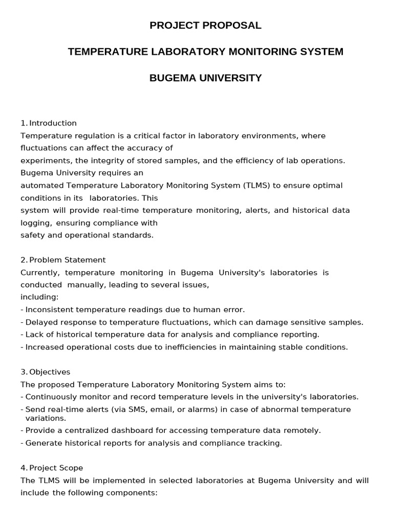 Temperature Laboratory Monitoring Proposal | PDF | Laboratories ...