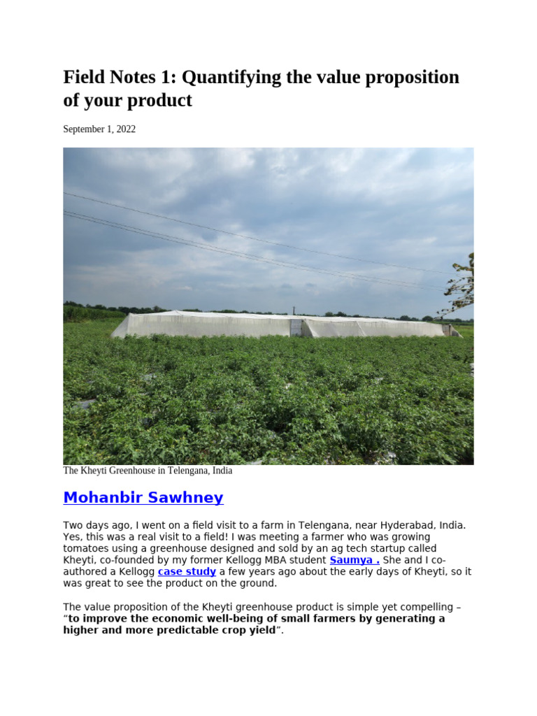 Kheyti 1 - Quantifying The Value Proposition | PDF | Pesticide ...