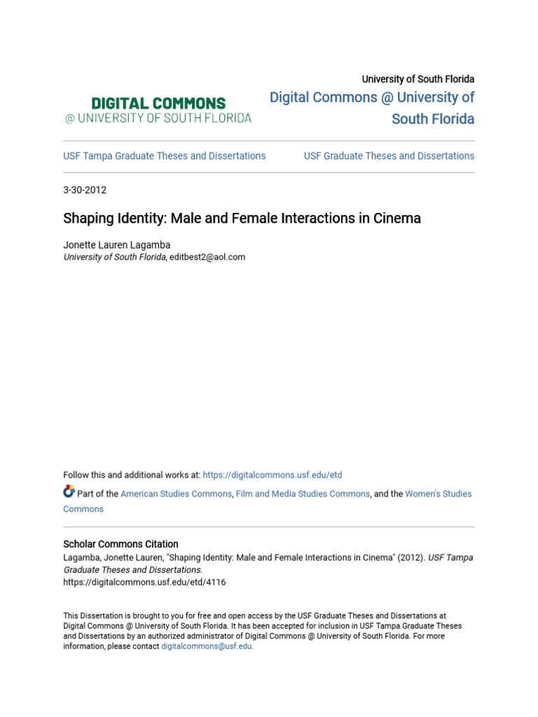 Shaping Identity_ Male and Female Interactions in Cinema | PDF | Hero ...