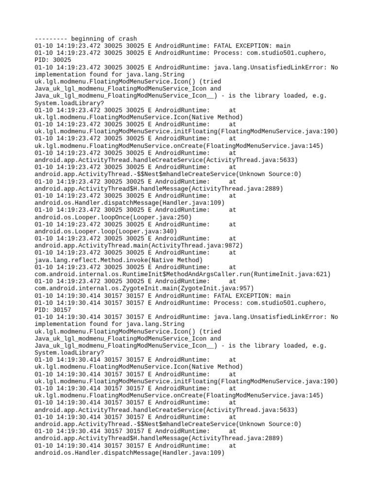 Mod menu log - com.studio501.cuphero | PDF | Java (Programming Language) | Software Development