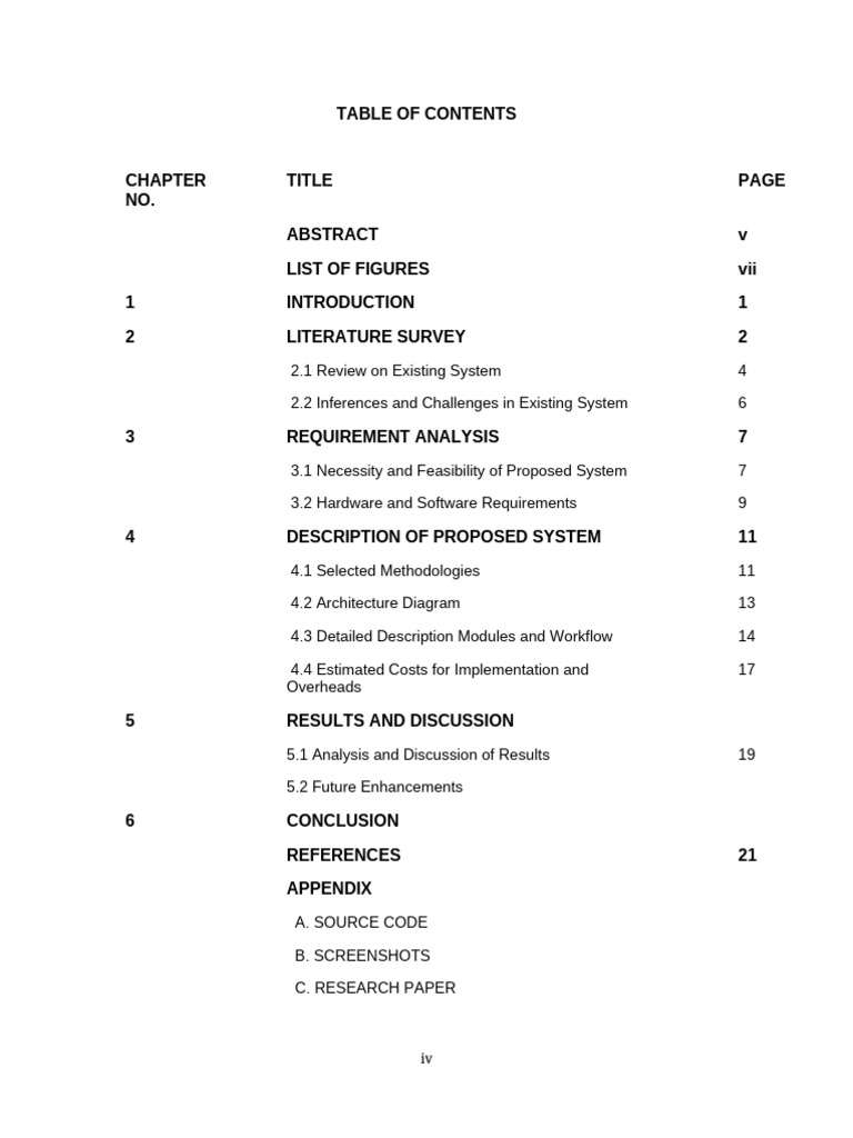 Table of Contents Formatted Arial | PDF